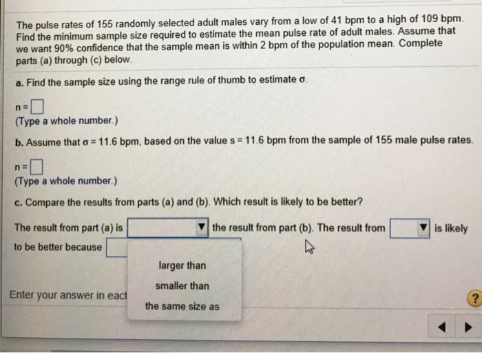 Solved The pulse rates of 155 randomly selected adult males | Chegg.com
