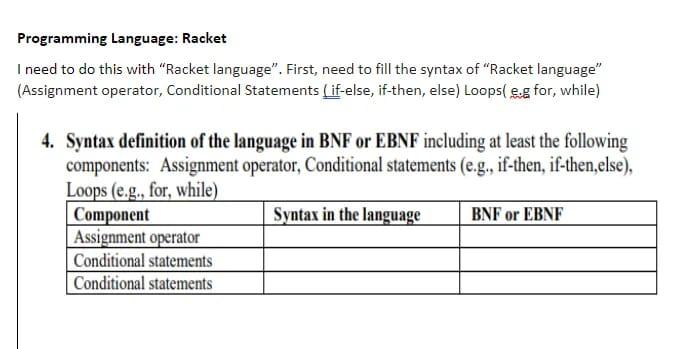 Programming Language Racket Need To Do This With
