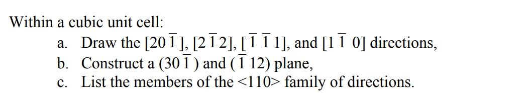 Solved Within a cubic unit cell: a. Draw the [201], [212], | Chegg.com