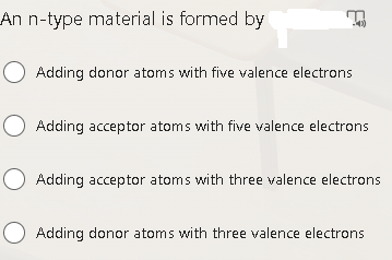Solved An n-type material is formed by Adding donor atoms | Chegg.com