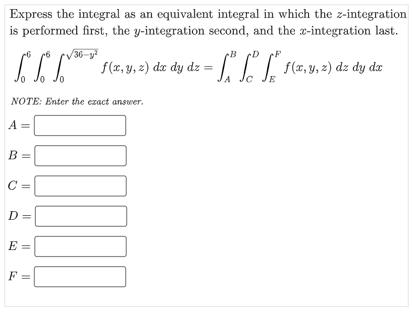 Solved express the integral as an equivalent integral in | Chegg.com