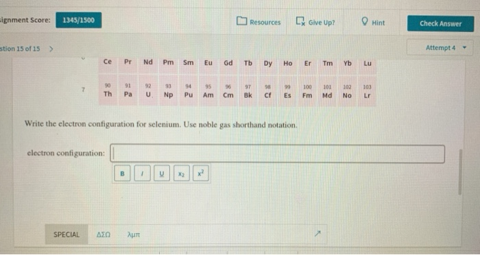 Solved ignment Score 1345/1500 Resources Give up? ’ Hint | Chegg.com