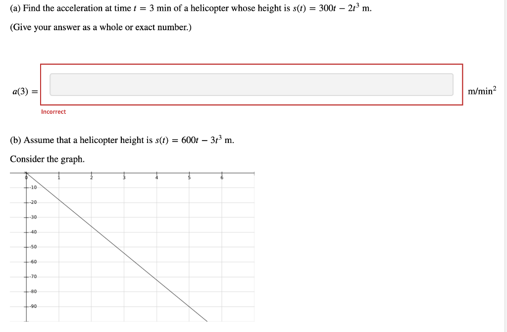 Solved (a) Find the acceleration at time t=3 min of a | Chegg.com