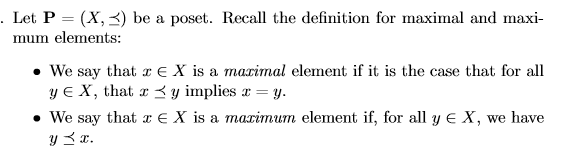 Solved Let P = (X, 3) be a poset. Recall the definition for | Chegg.com