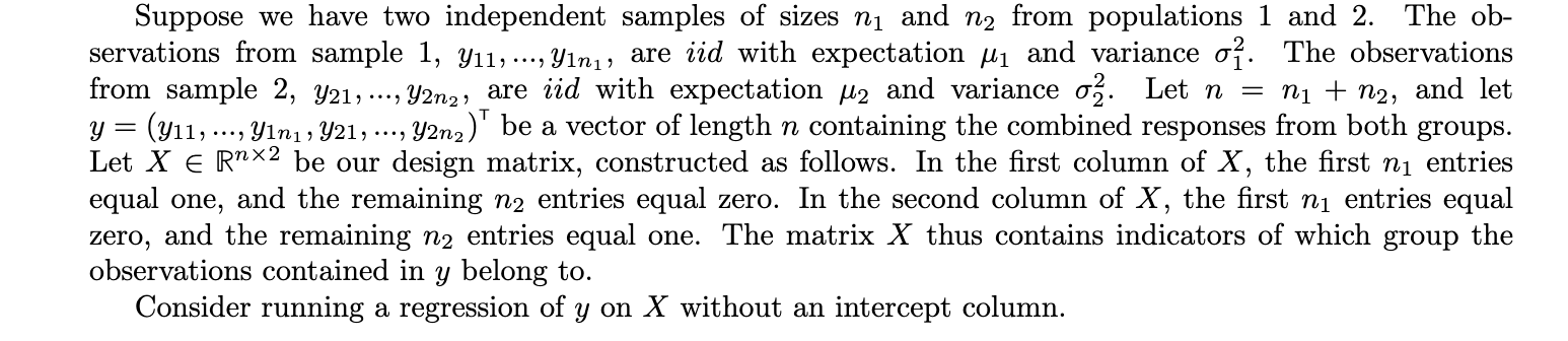 Solved Suppose we have two independent samples of sizes n1 | Chegg.com