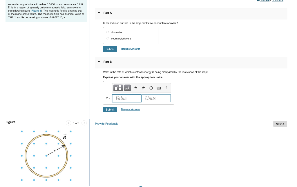 Solved A circular loop of wire with radius 0.0500 m and | Chegg.com