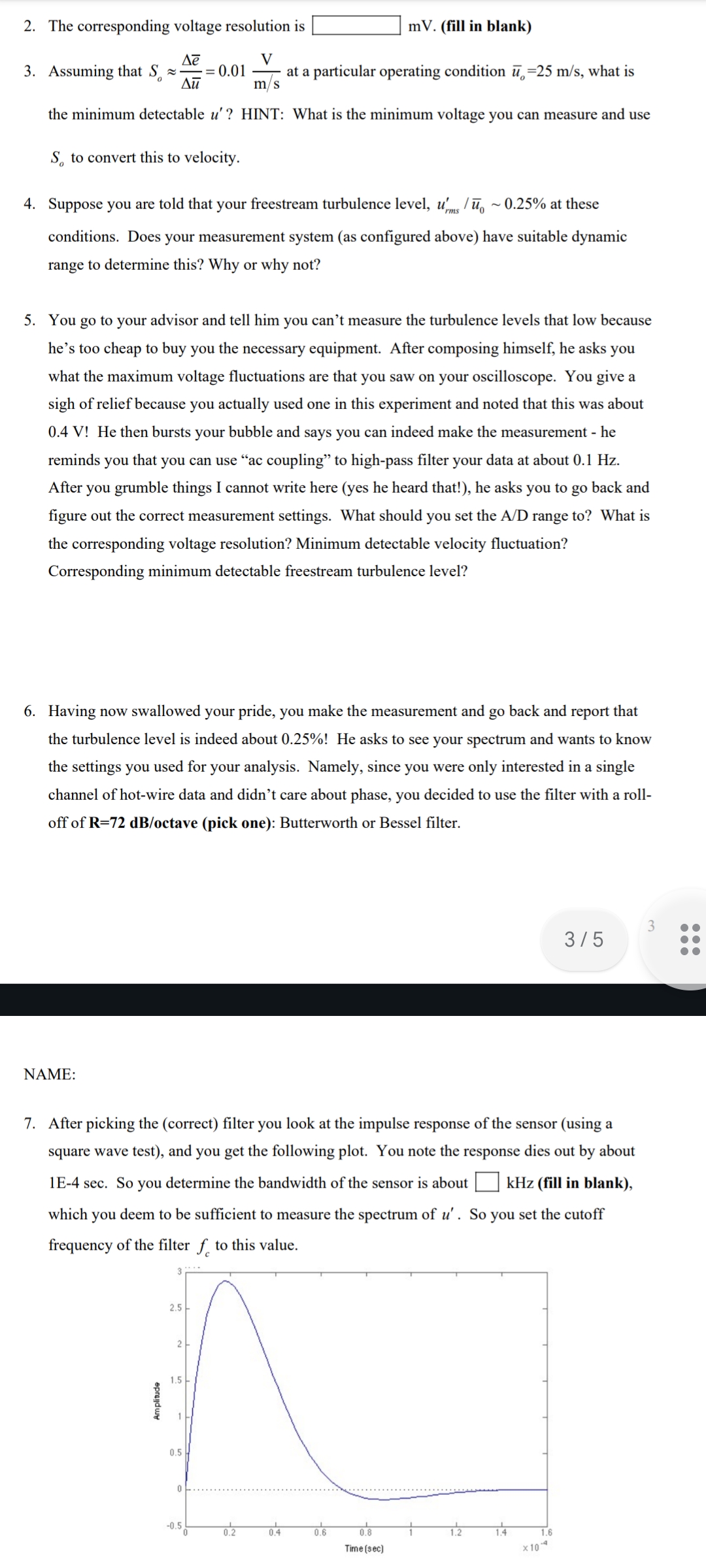 Solved 2. The corresponding voltage resolution is mV. (fill | Chegg.com