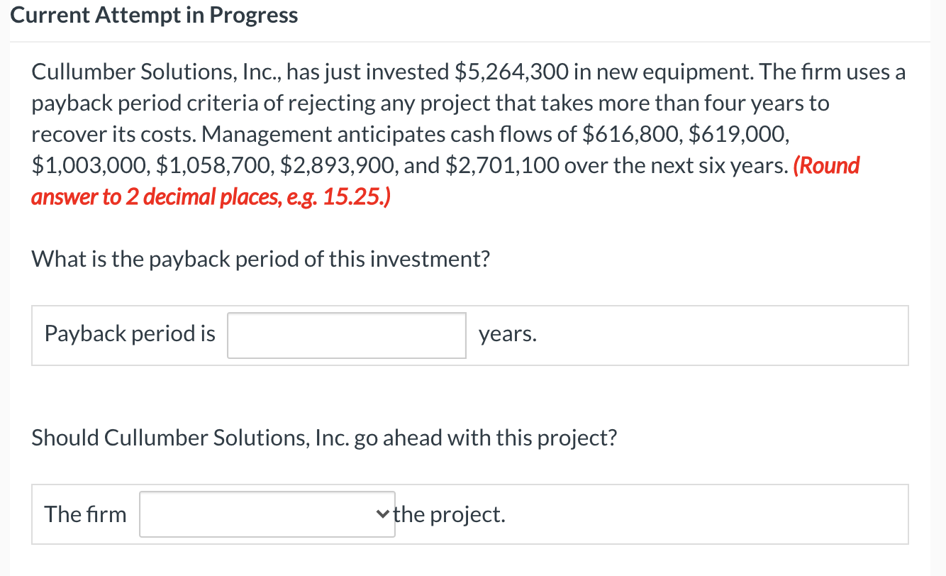 Solved Current Attempt in Progress Cullumber Solutions, | Chegg.com