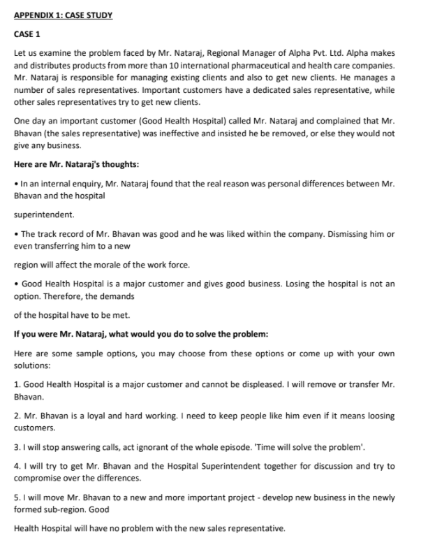 Solved APPENDIX 1: CASE STUDY CASE 1 Let us examine the | Chegg.com