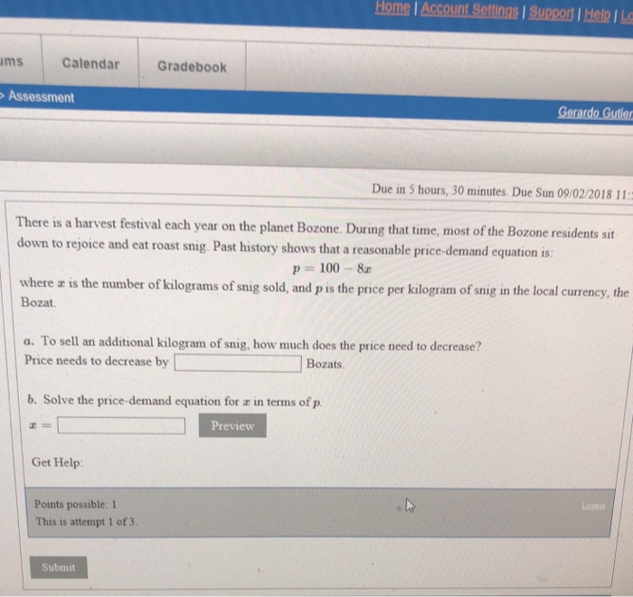 Solved Home I Account Settings I Support HeleI L ms Calendar | Chegg.com