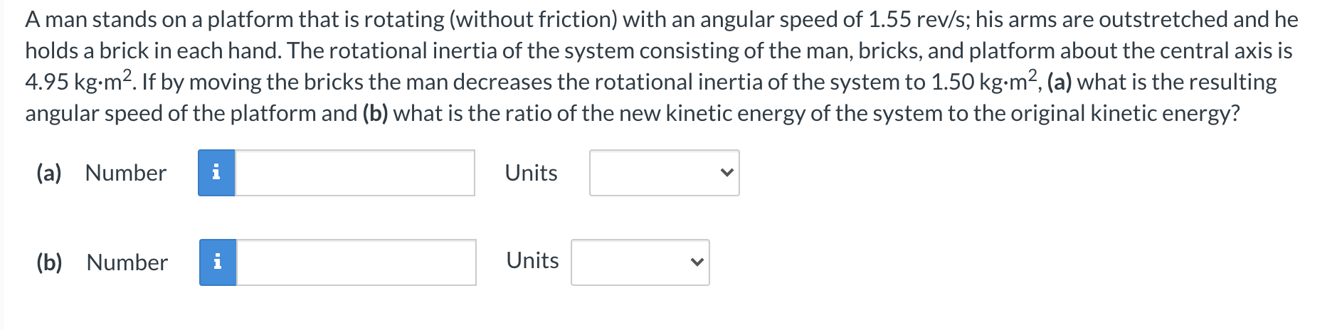 Solved Aman stands on a platform that is rotating (without | Chegg.com
