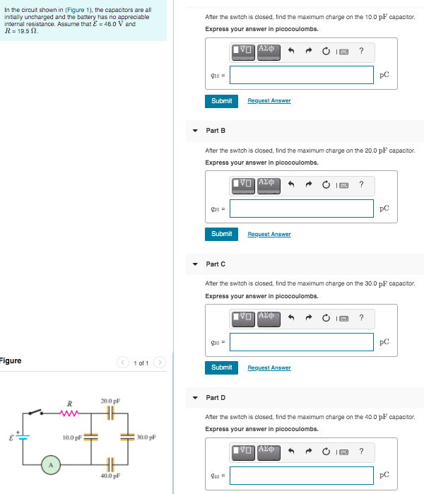 Solved In the circuit shown in (Figure 1), the capacitors | Chegg.com