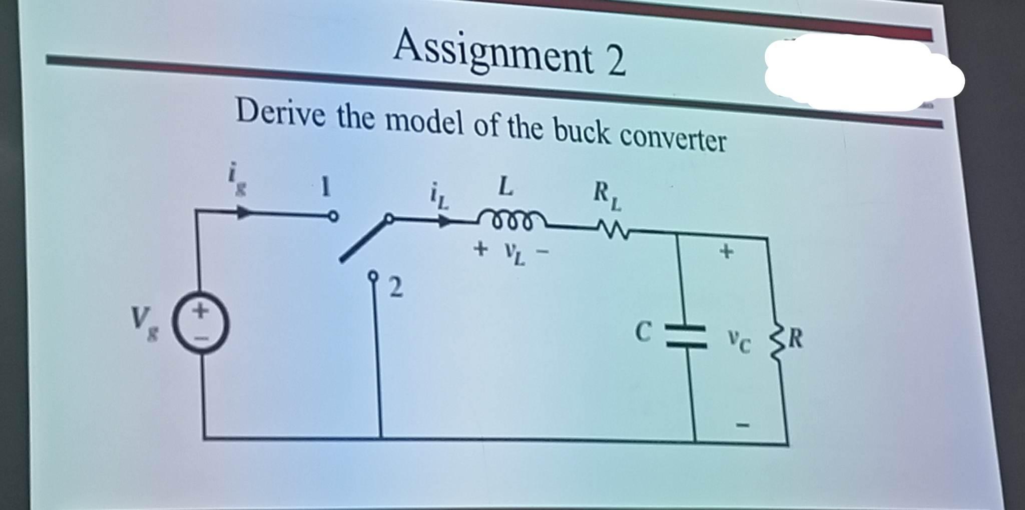 Solved Derive the model of the buck converter | Chegg.com