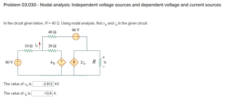 Solved Problem 03030 Nodal Analysis Independent Voltage 0961