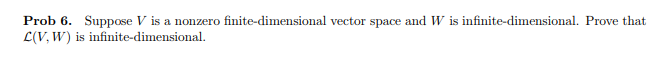 Solved Prob 6. Suppose V is a nonzero finite-dimensional | Chegg.com
