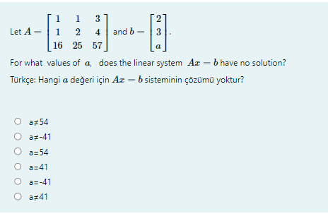 Solved Let A=⎣⎡111612253457⎦⎤ and b=⎣⎡23a⎦⎤ For what values | Chegg.com