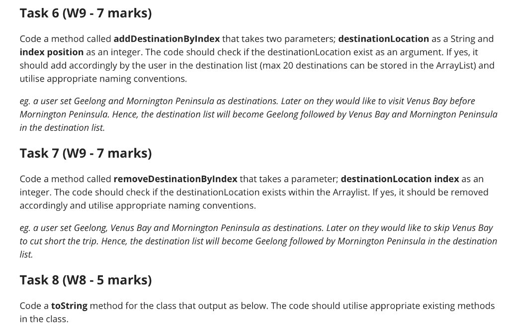 Solved Code the class shell and instance variables for trip. | Chegg.com