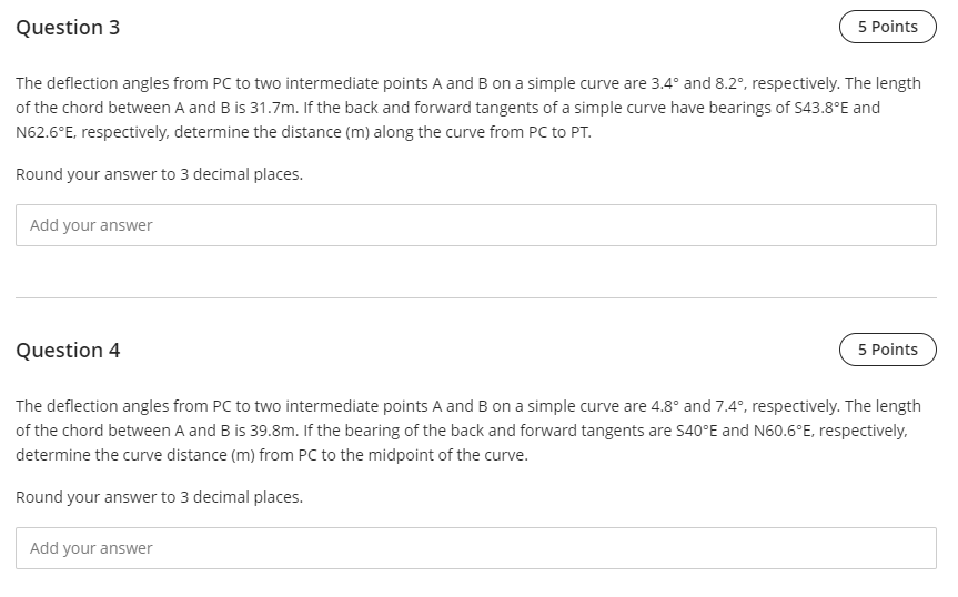 Solved Question 3 5 Points The deflection angles from PC to | Chegg.com