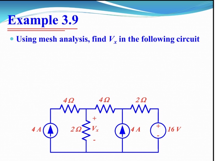 Solved Example 3.8 Using mesh analysis, find I and V in the | Chegg.com