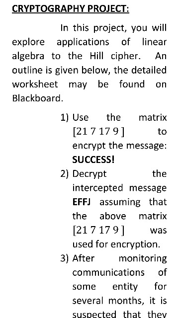 CRYPTOGRAPHY PROJECT: In this project, you will | Chegg.com