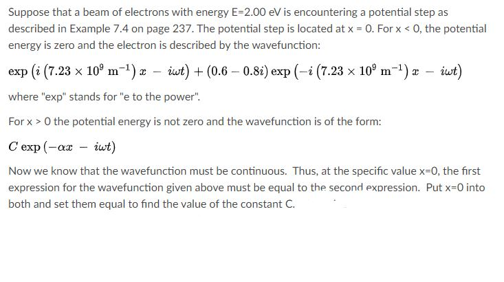Solved Suppose that a beam of electrons with energy E=2.00 | Chegg.com