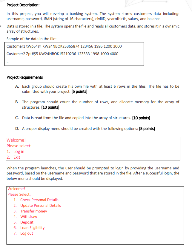 Solved Project Description: In this project, you will | Chegg.com