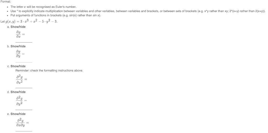 Solved Format: • The letter e will be recognised as Euler's | Chegg.com