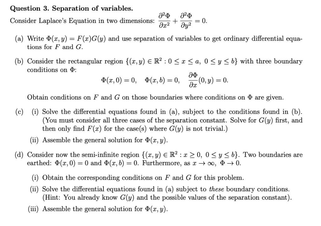 Solved Question 3. Separation of variables. Consider | Chegg.com
