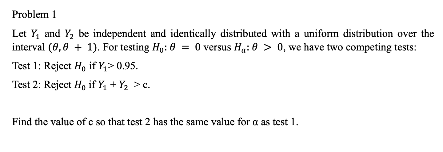 Solved Find the power of test 1 for each alternative in | Chegg.com