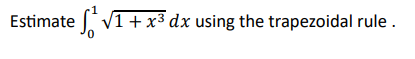 Solved Estimate ∫011+x3dx using the trapezoidal rule . | Chegg.com
