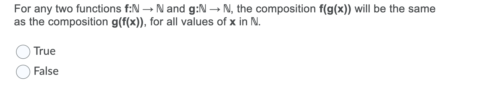 Solved For any two functions f:N N and g:N → N, the | Chegg.com