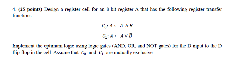 Solved 4. (25 points) Design a register cell for an 8-bit | Chegg.com