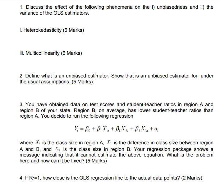 Solved 1. Discuss the effect of the following phenomena on | Chegg.com