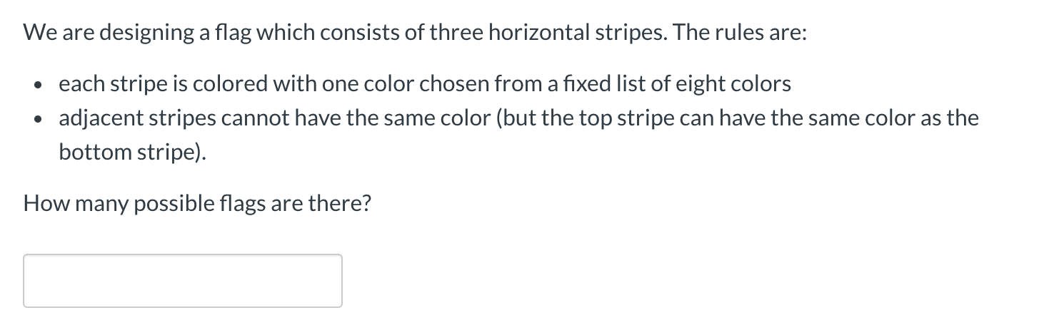 Solved We are designing a flag which consists of three | Chegg.com