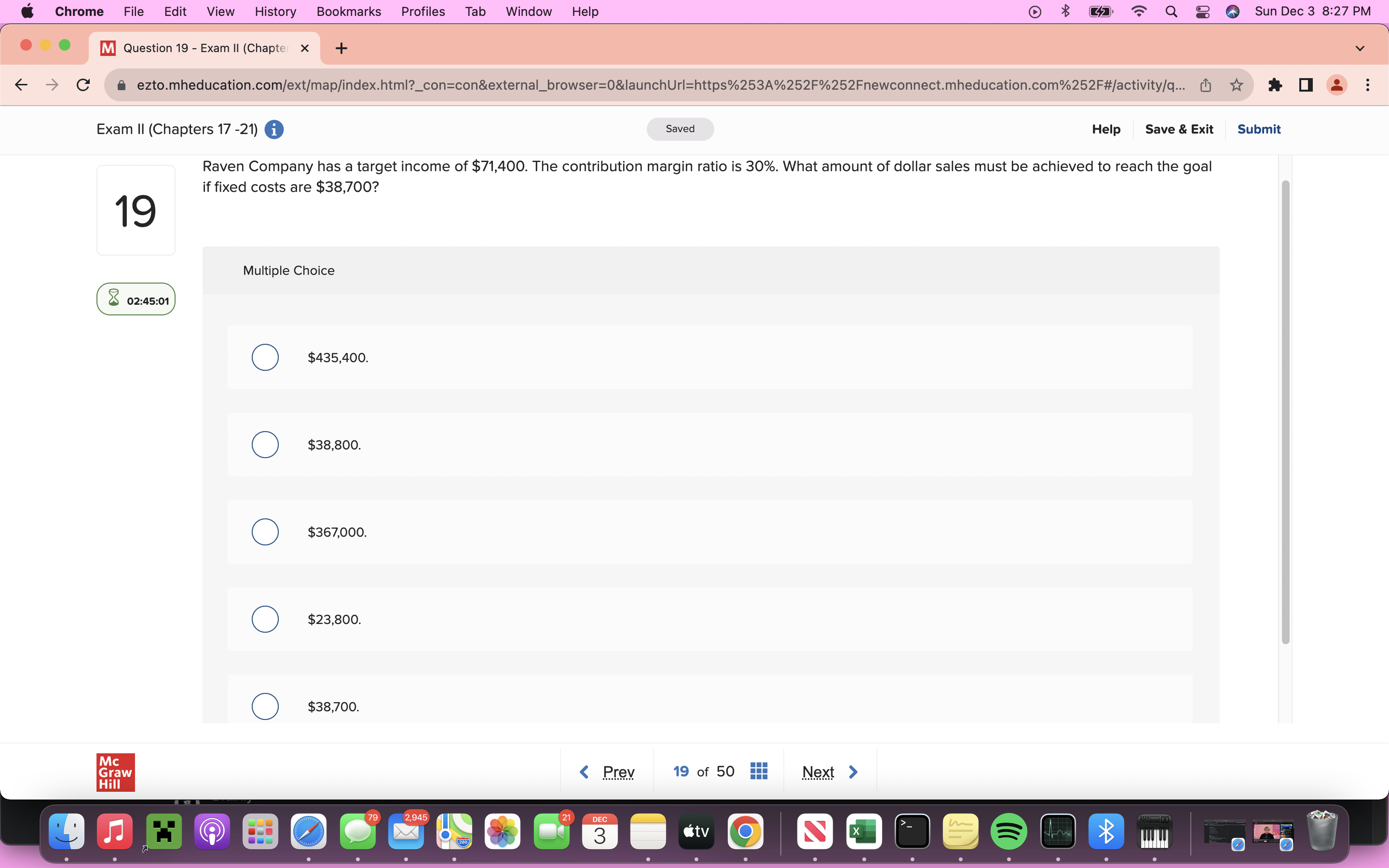 Solved Raven Company has a target income of $71,400. The | Chegg.com