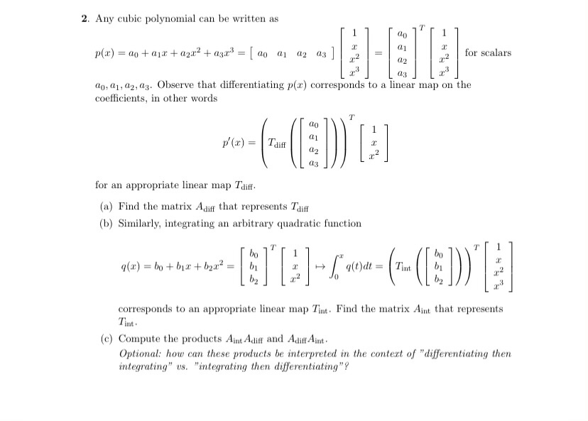 Solved 2. Any cubic polynomial can be written as | Chegg.com