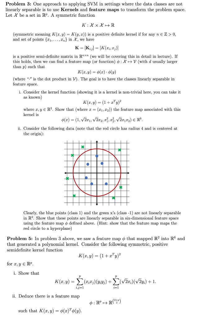 Problem 3: One approach to applying SVM in settings | Chegg.com
