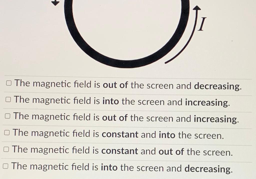 Solved There is a counterclockwise induced current in the | Chegg.com