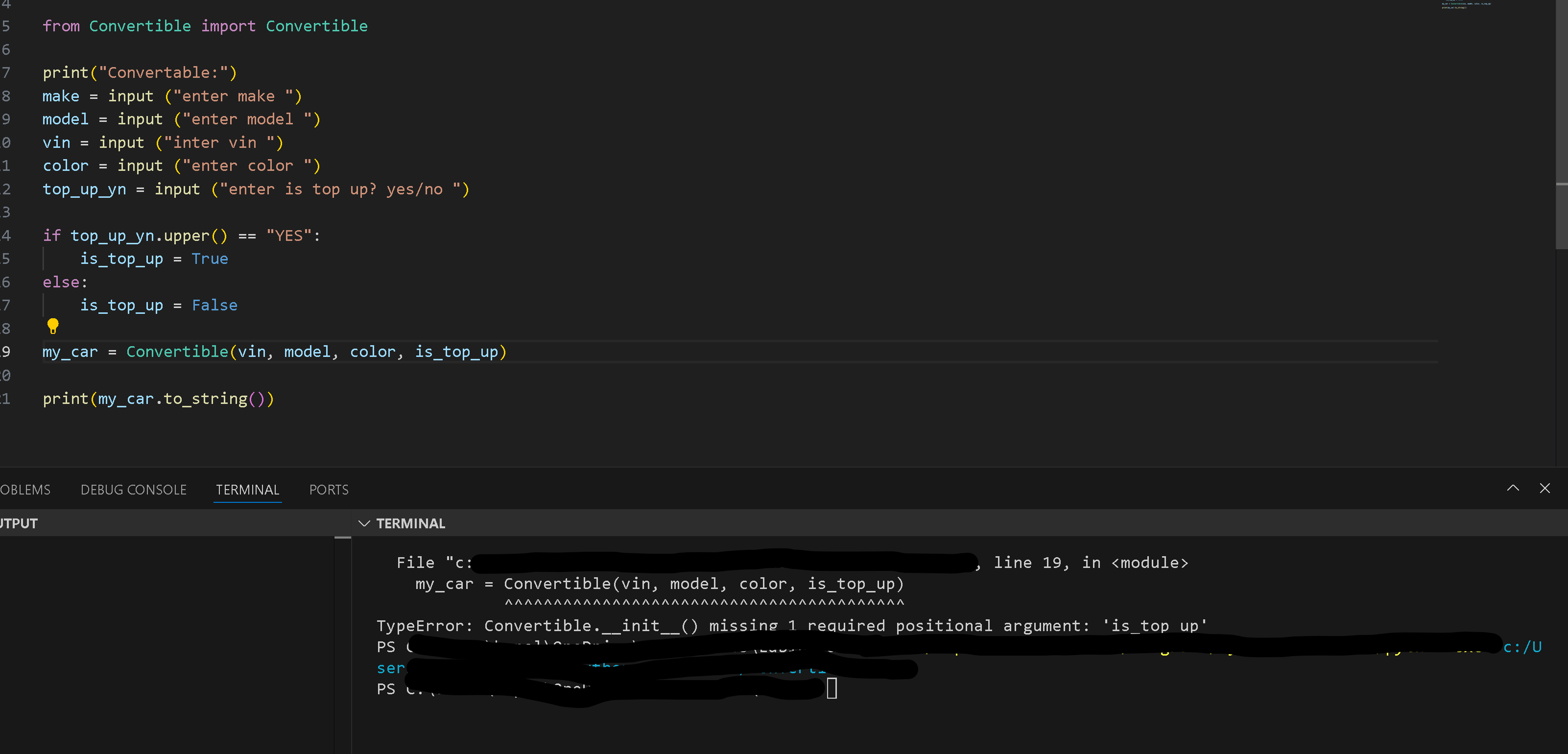 Solved how do i fix thisDEBUG CONSOLE TERMINAL PORTS | Chegg.com