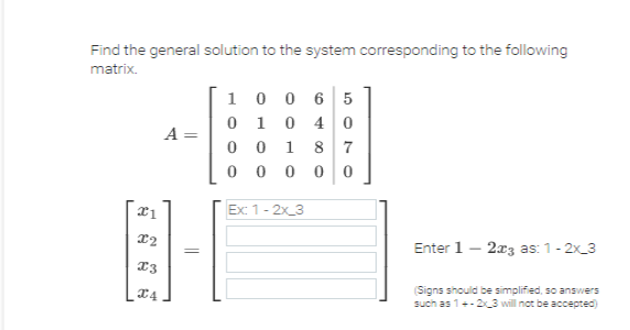 Solved Find the general solution to the system corresponding | Chegg.com