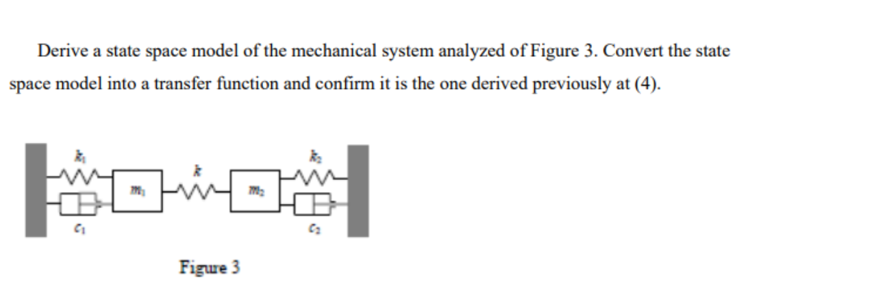 Solved Derive a state space model of the mechanical system | Chegg.com