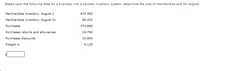 Solved Based upon the following data for a business with a | Chegg.com