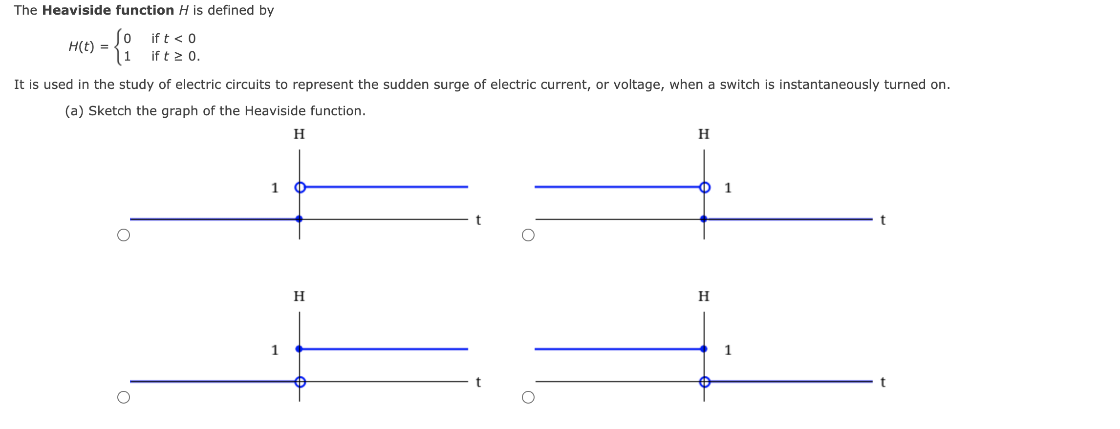 Solved The Heaviside function H is defined by so if t