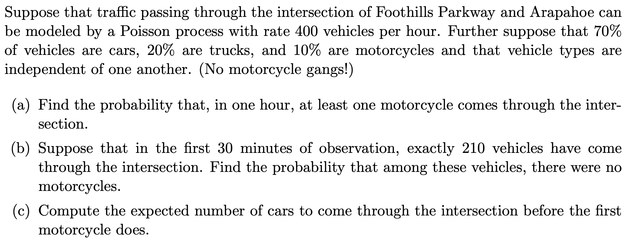 Suppose that traffic passing through the intersection | Chegg.com