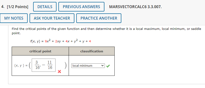 Solved 4. [1/2 Points] DETAILS PREVIOUS ANSWERS | Chegg.com