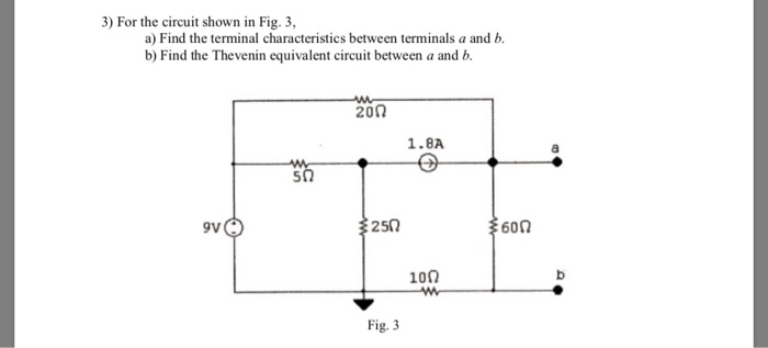 Solved ) For the circuit shown in Fig. 3, a) Find the | Chegg.com