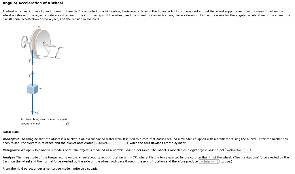 Solved Angular Acceleration of a Wheel A wheel of radius R, | Chegg.com