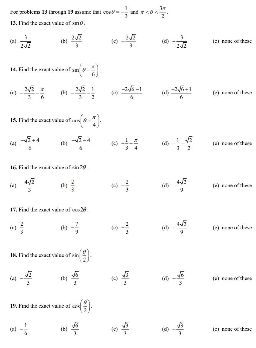 Solved JUST SOLVE 19 WITH INFORMATION FOUND AT VERY | Chegg.com