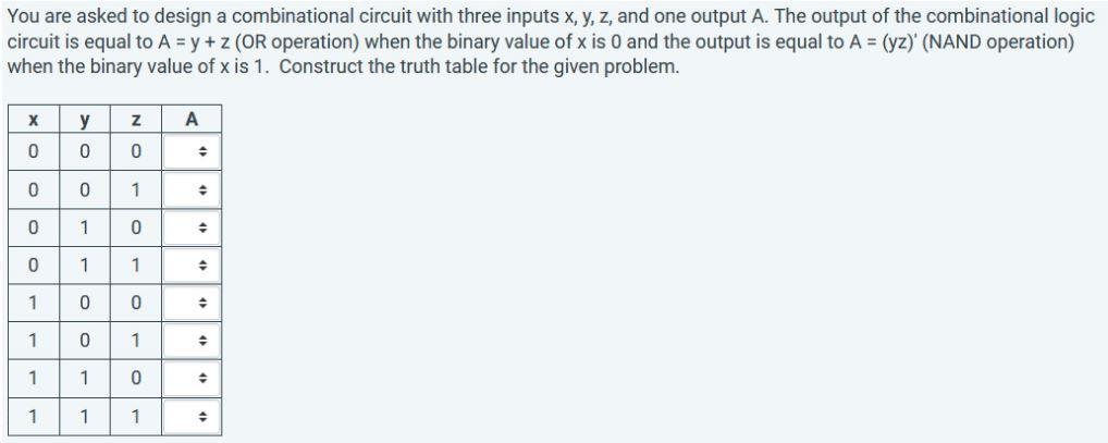 Solved You are asked to design a combinational circuit with | Chegg.com