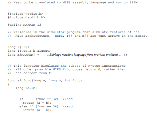 Solved Translate following C program to MIPS assembly | Chegg.com